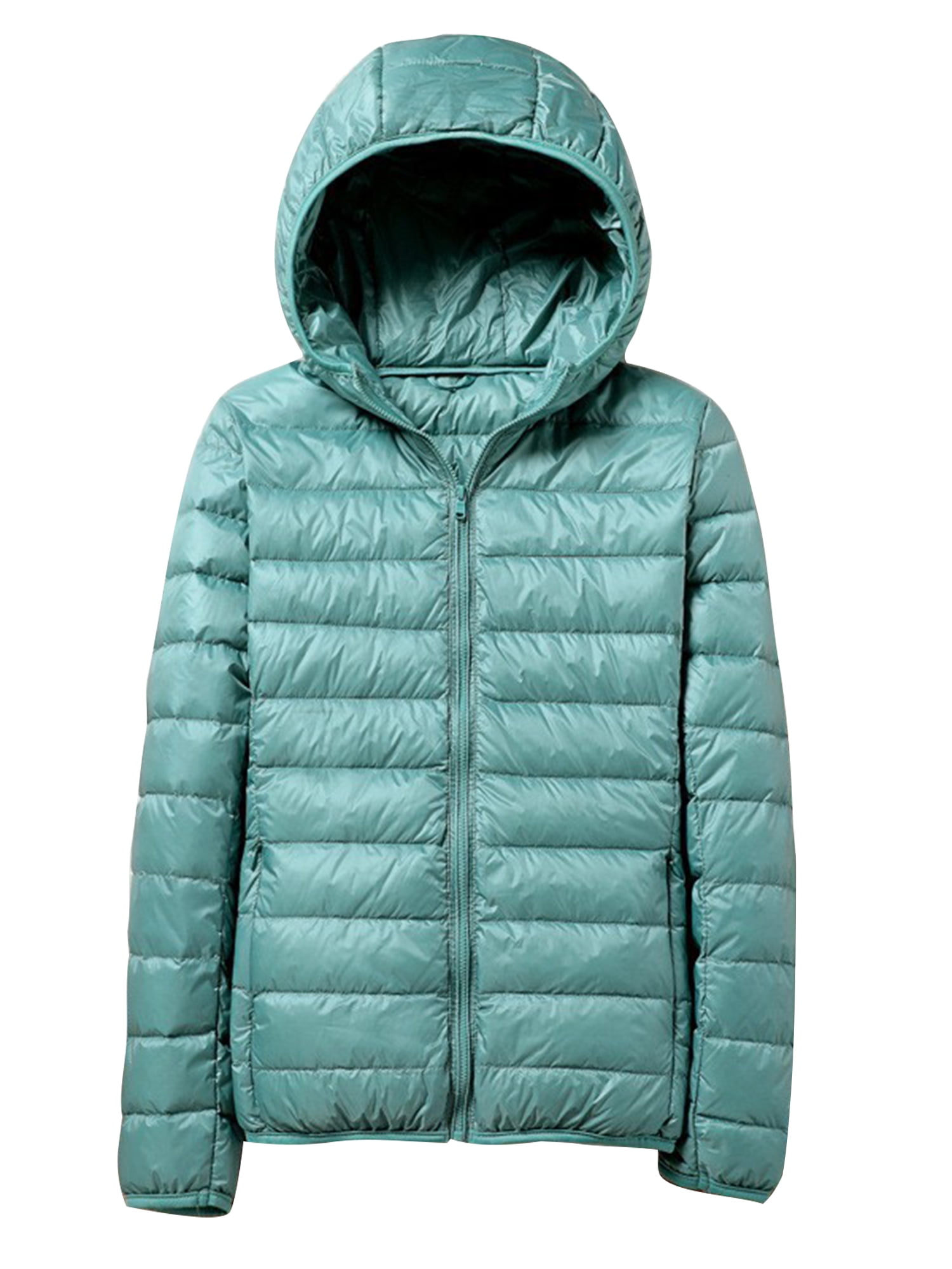 Cindysus Women Puffer Jacket Full Zip Coat Pocket Outwear Packable ...