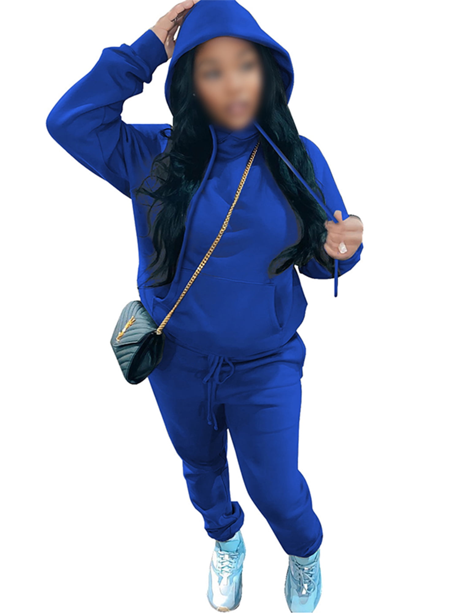 Cindysus Women Two Piece Outfit Long Sleeve Jogging Set Athletic Hoodie ...