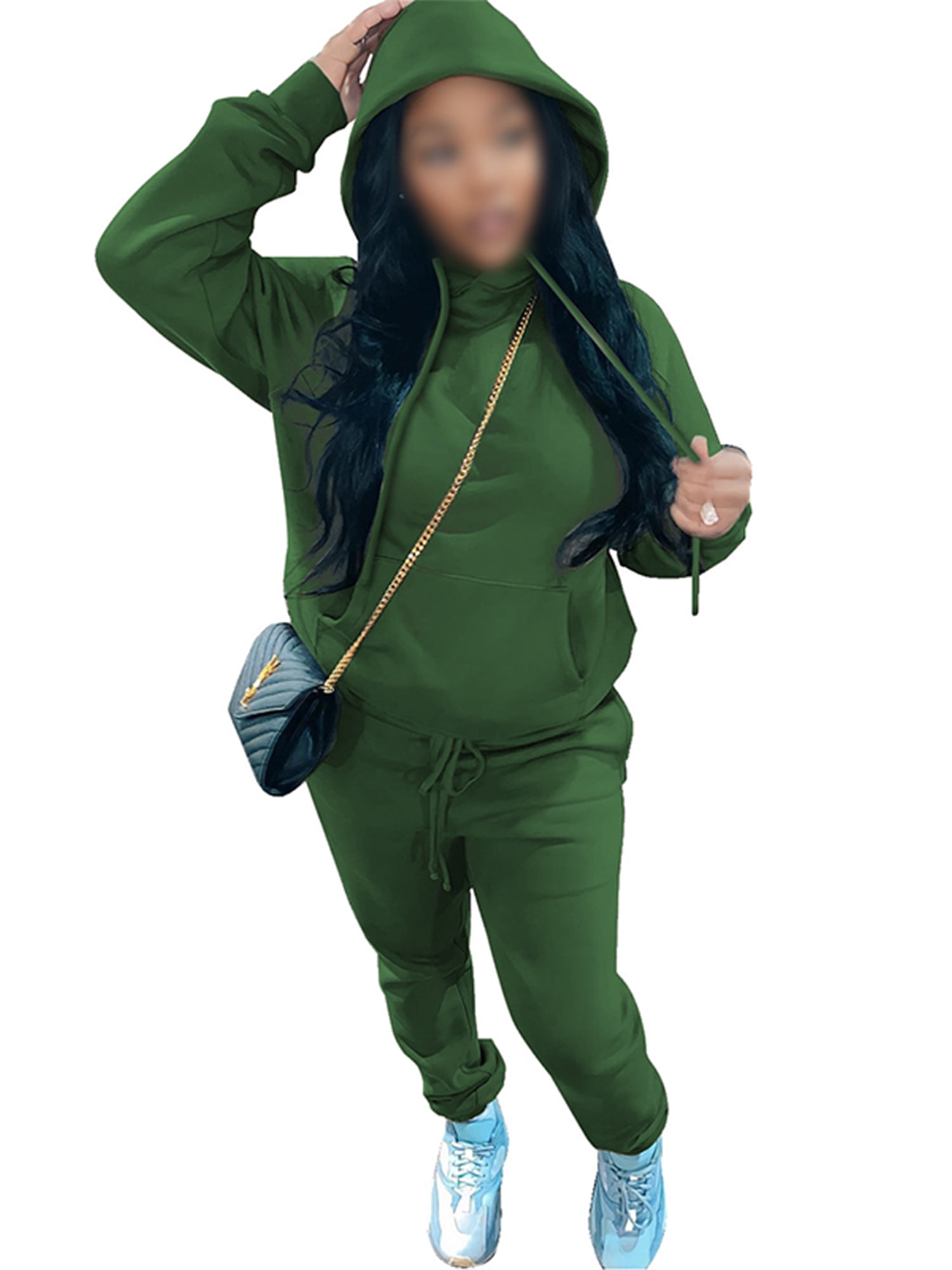 Cindysus Women Two Piece Outfit Long Sleeve Jogging Set Athletic Hoodie ...