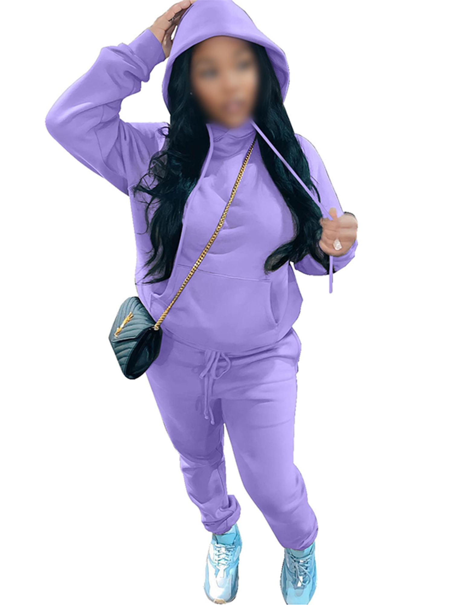 Cindysus Women Two Piece Outfit Long Sleeve Jogging Set Athletic Hoodie ...
