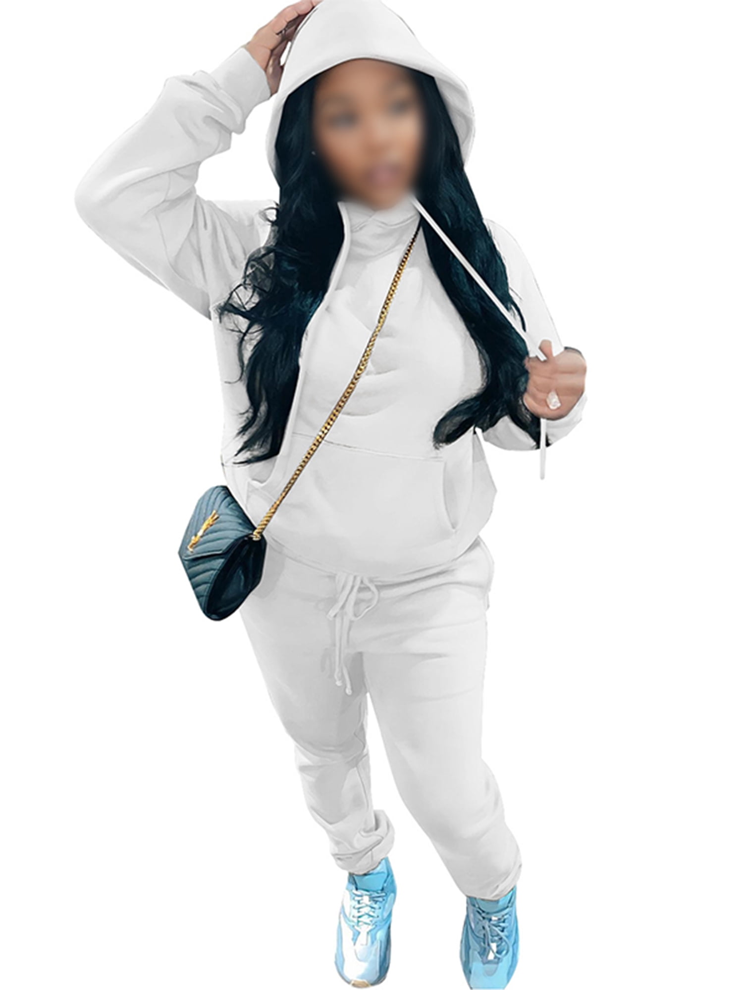 Cindysus Women Two Piece Outfit Long Sleeve Jogging Set Athletic Hoodie ...