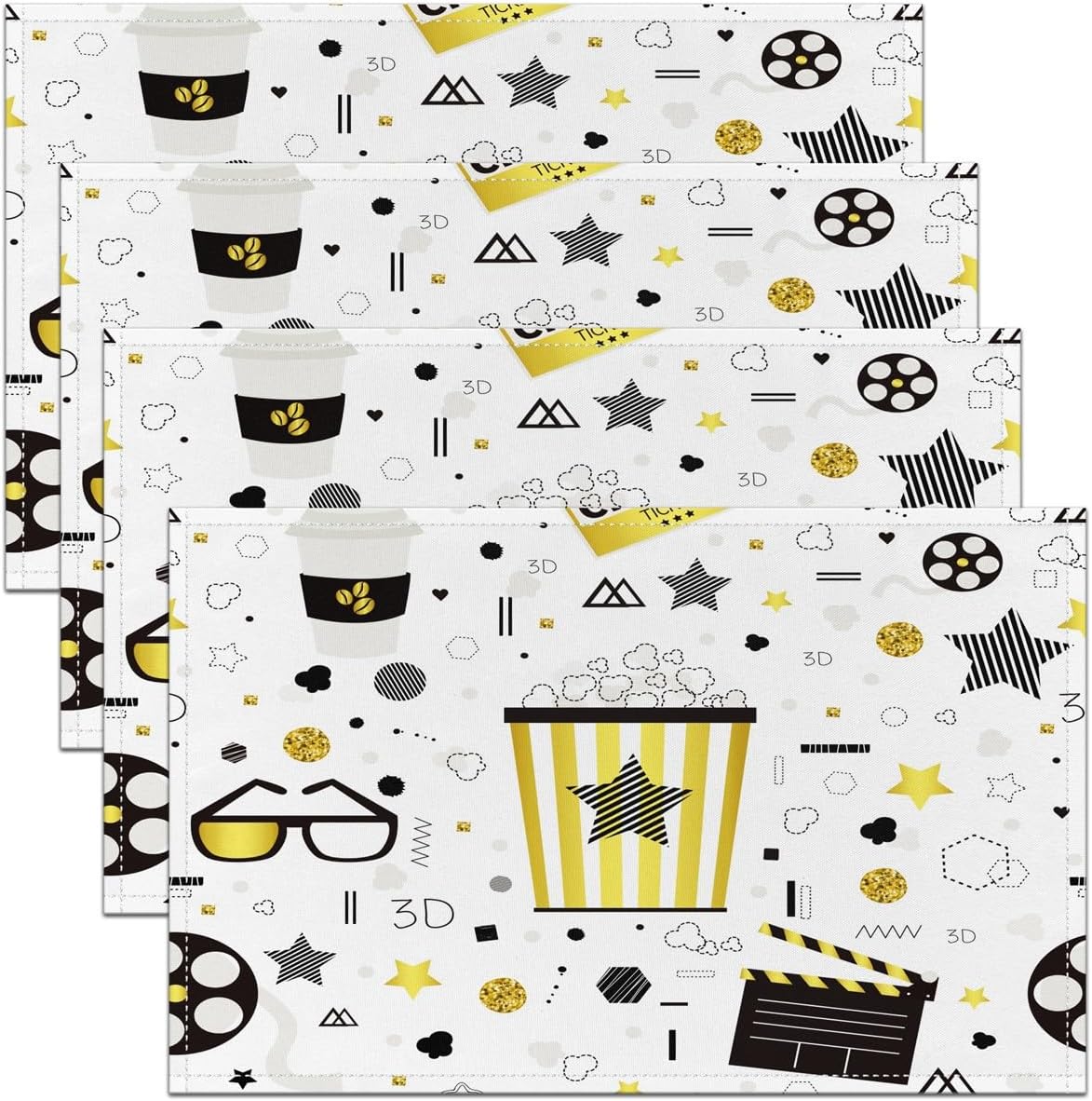 Cinema Placemats Set of 4 18"x12" Movie Theater Decor Placemat for ...