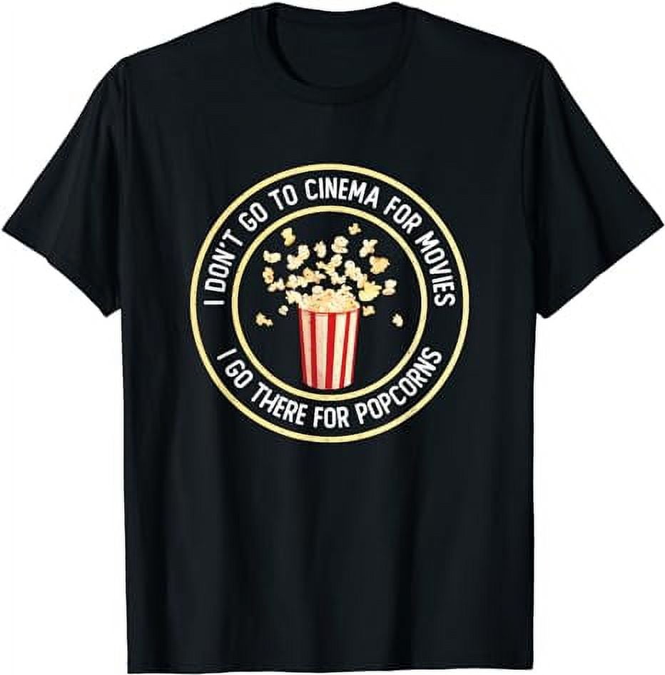 Cinema Popcorn Snack Funny Popcorn Lover Movie Night Popcorn T-Shirt ...