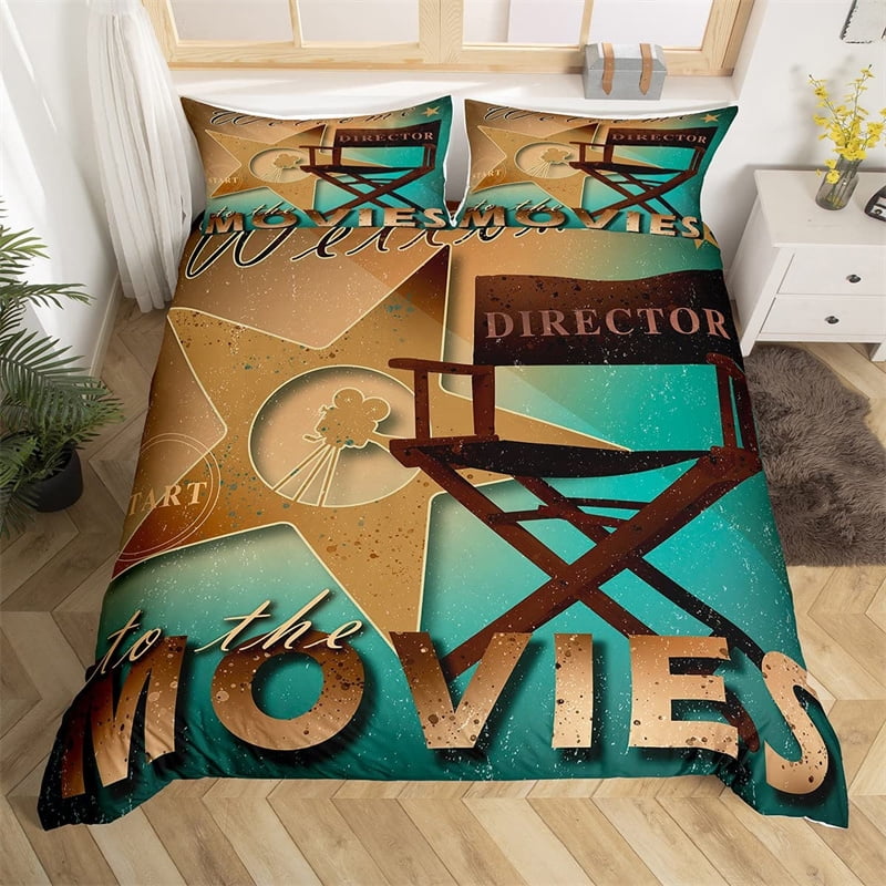 Cinema Poster Duvet Cover Set Single King Size Vintage Cinema Movie ...