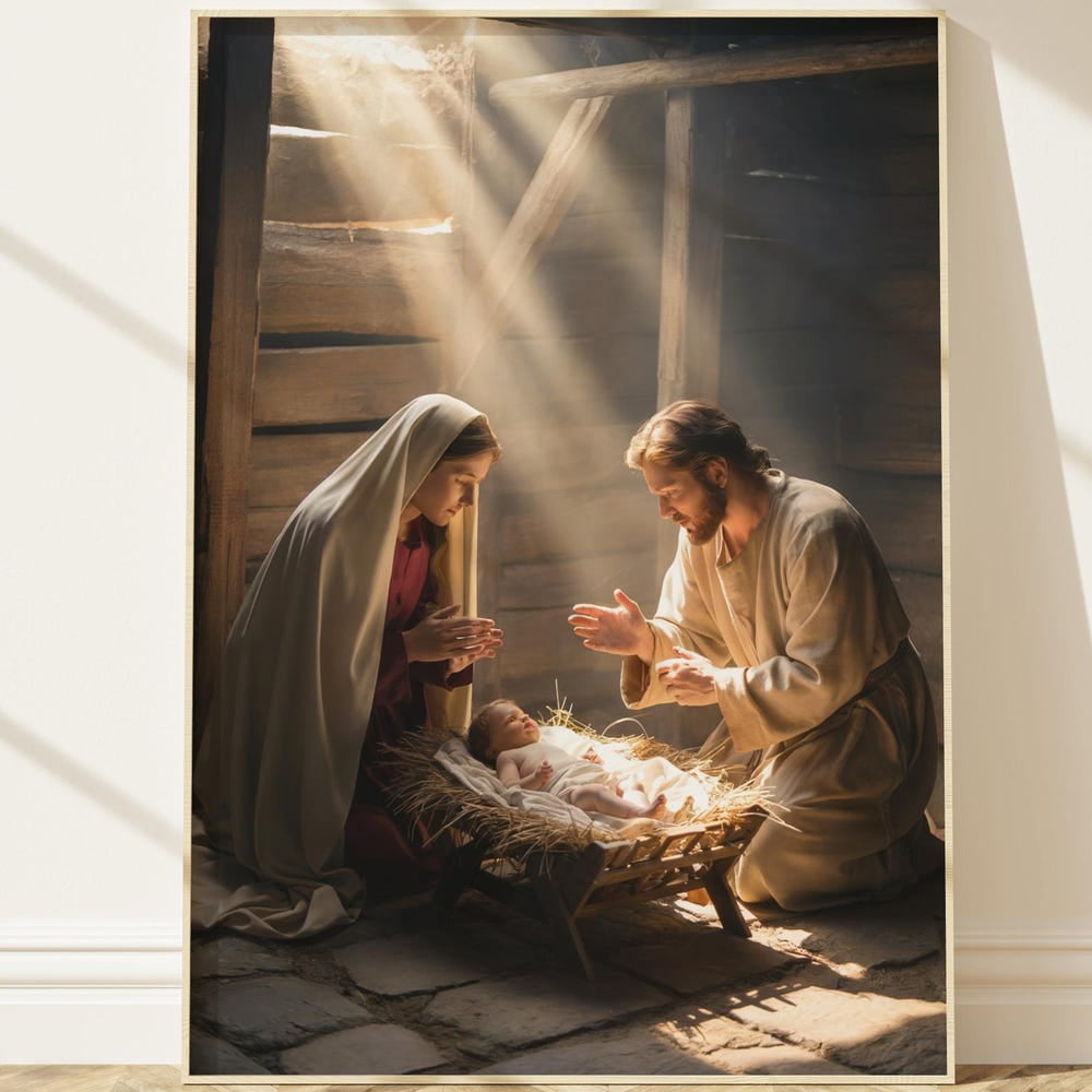 Cinematic Nativity Poster, Dramatic Holy Night Movie Print, Theatrical ...