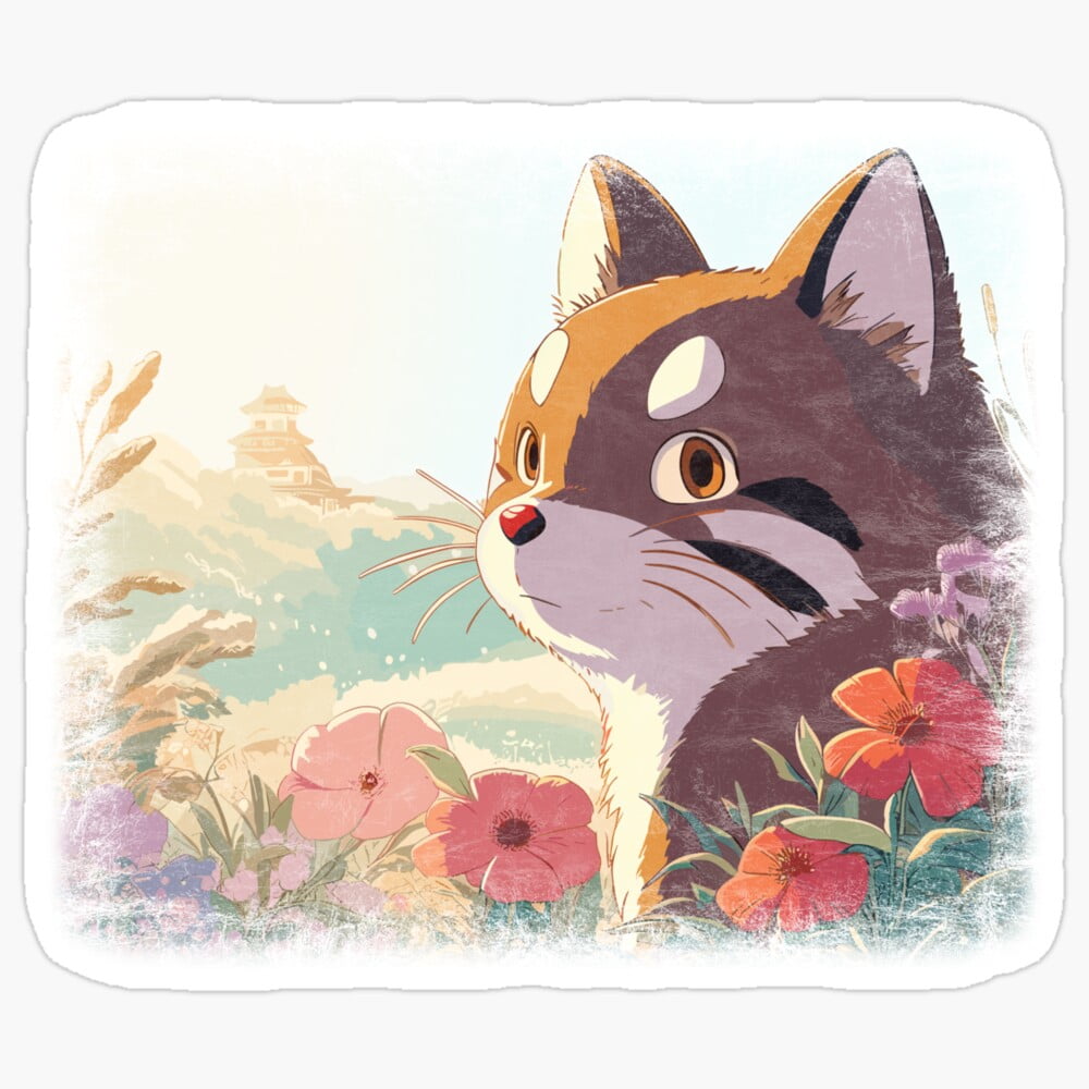 Cinematic Tanuki Movie - Distressed Sticker Phone Decal Water Bottle ...