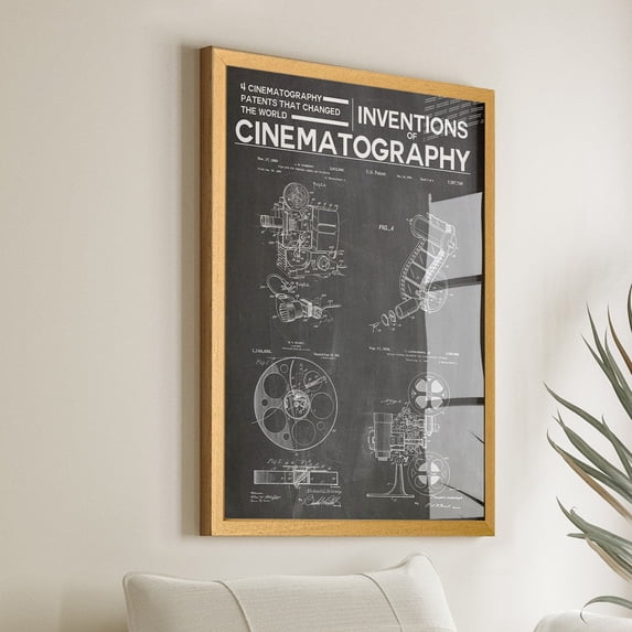 Cinematography Inventions Film Reels Patent Diagram Wall Art Poster ...