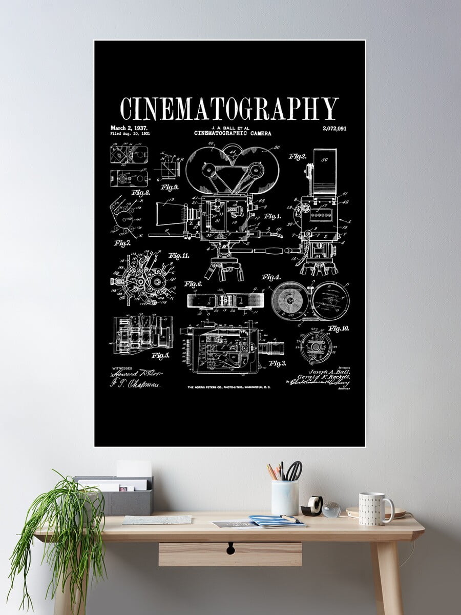 Cinematography Movie Film Camera Vintage Patent Print Poster Wall Art ...