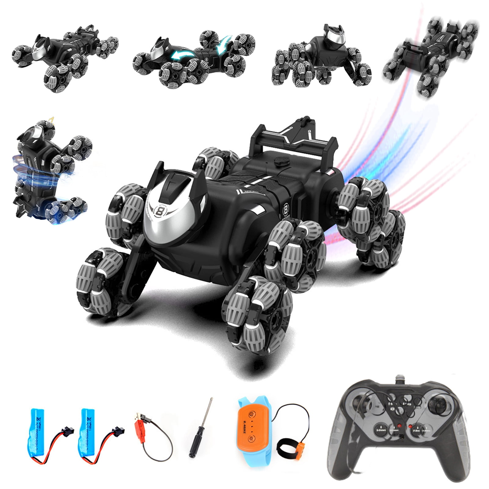 Cingo 2.4GHz Remote Control Robot Dog 8-Wheels Drive Gesture Sensing ...