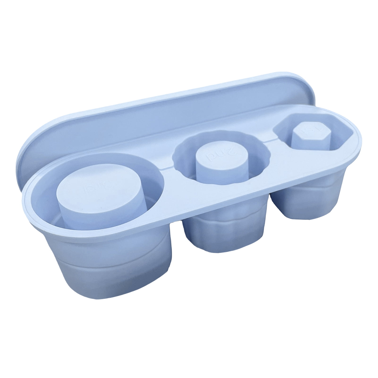 Cingo Silicone Hollow Cylinder Ice Cube Tray with Lid Slow Melting Leak ...