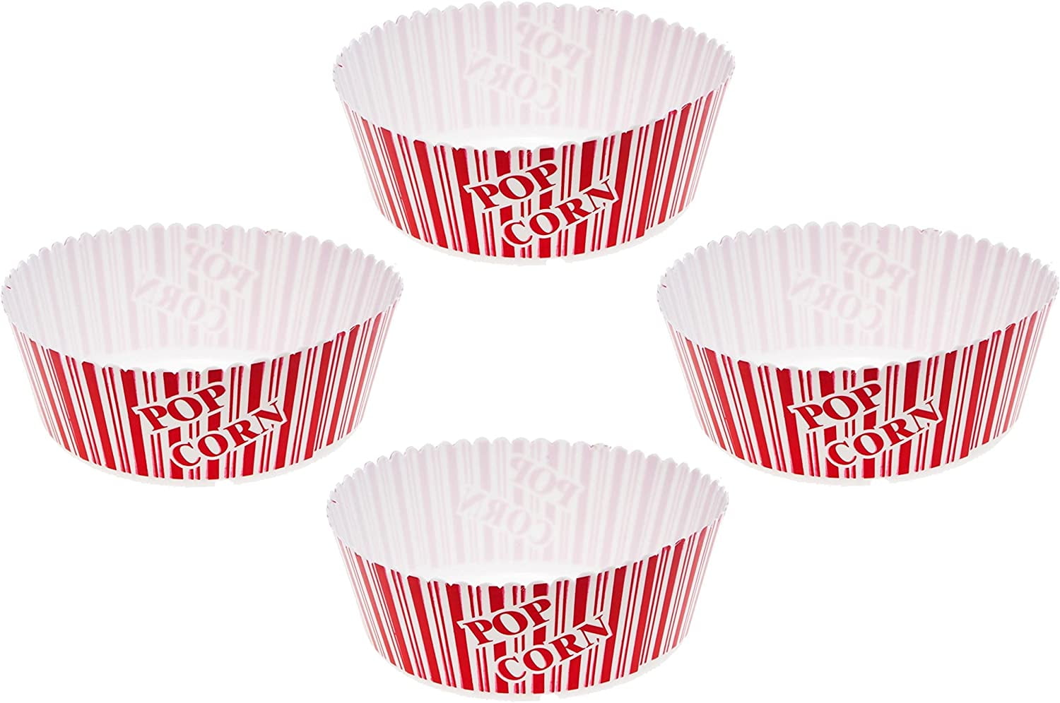Cinima Style Plastic Theater Popcorn Bowl, Reusable, Large (Pack of 4 ...