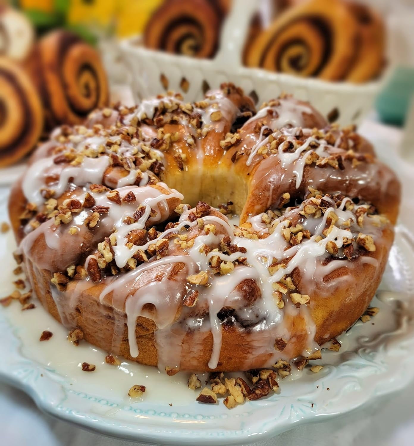 CinnAmazing TEA RING with Traditional Glaze and Pecans - Walmart.com