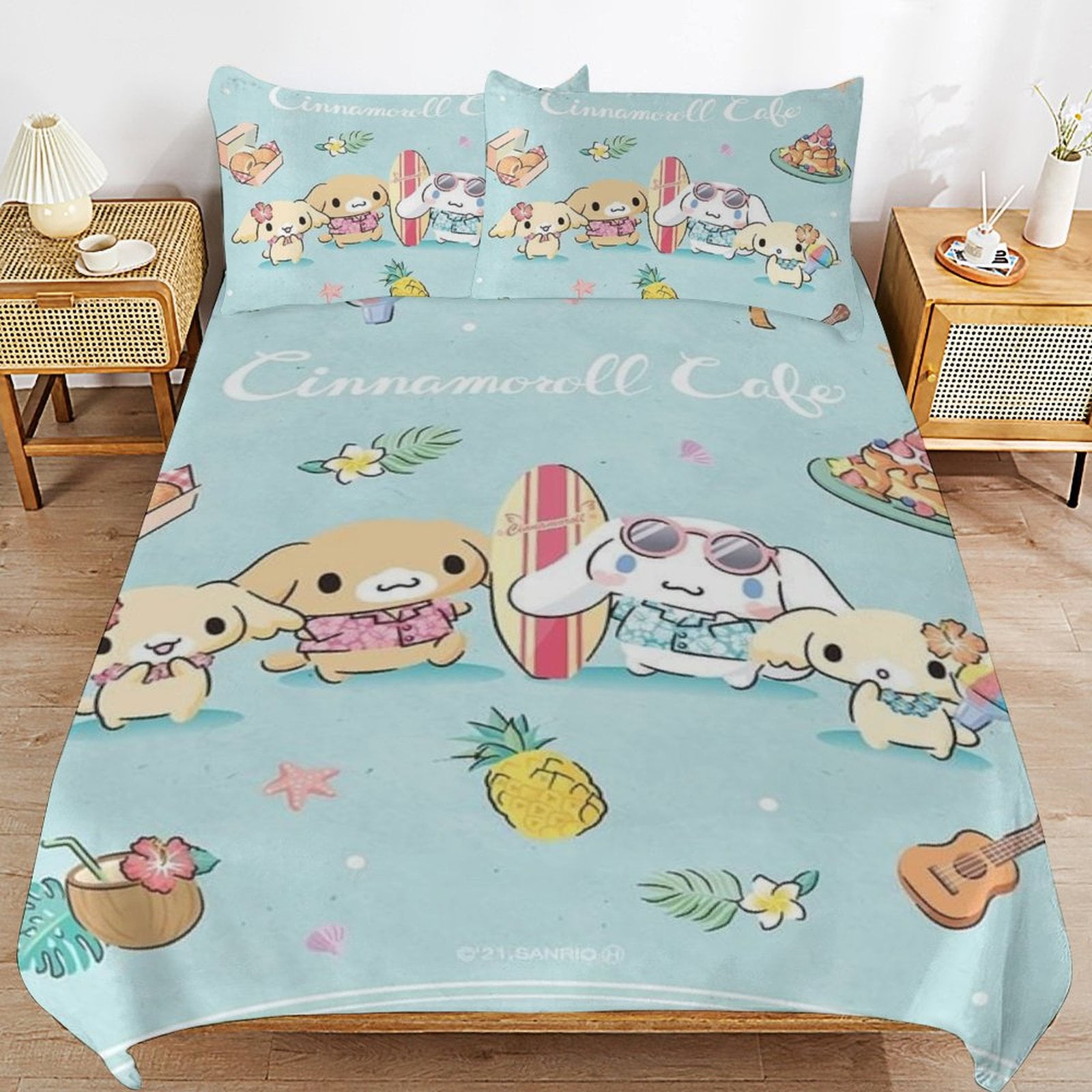 Cinna-moroll Anime Dog 3-Piece All Season Bedding Set, Comforter Set ...
