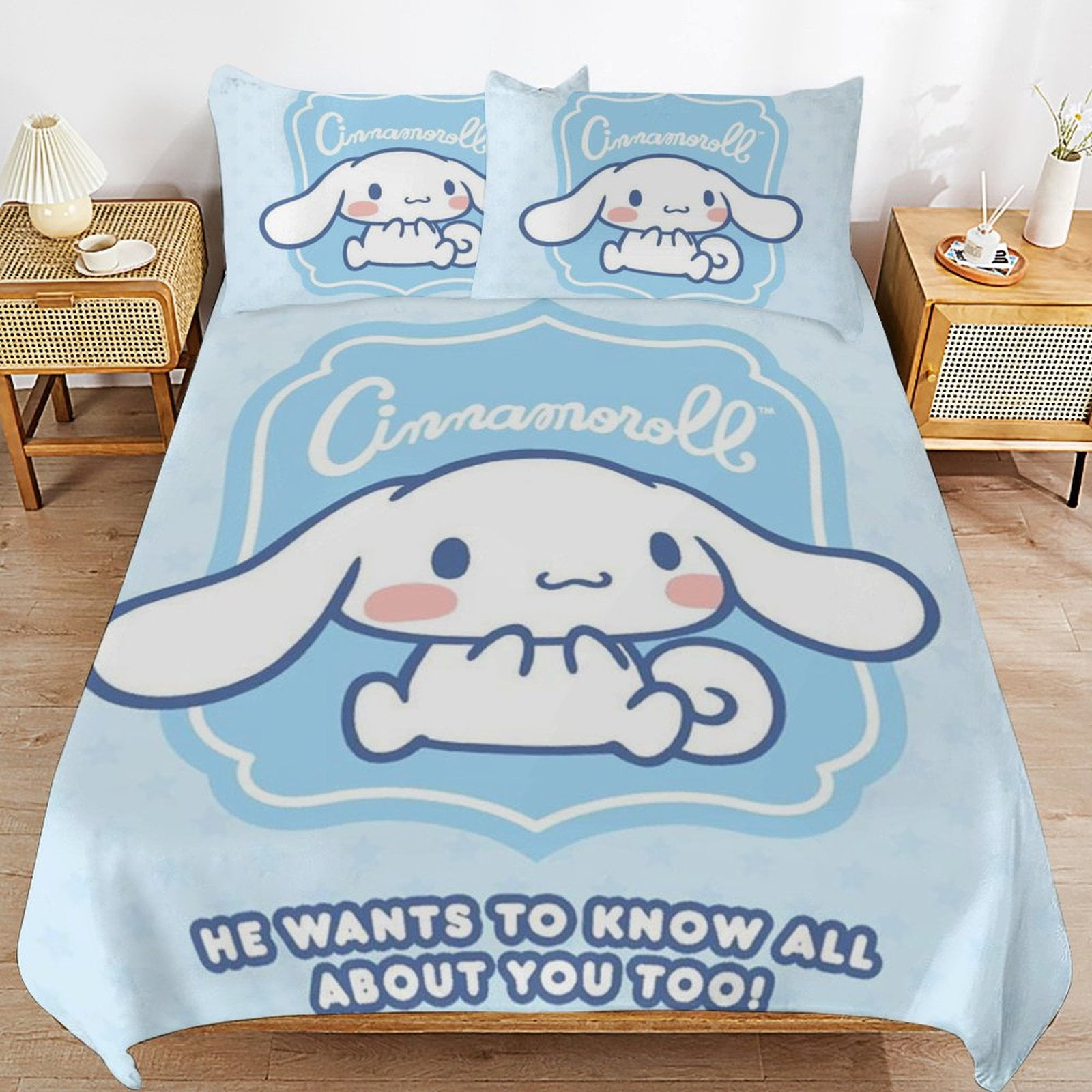 Cinna-moroll Anime Dog 3-Piece All Season Bedding Set, Comforter Set ...