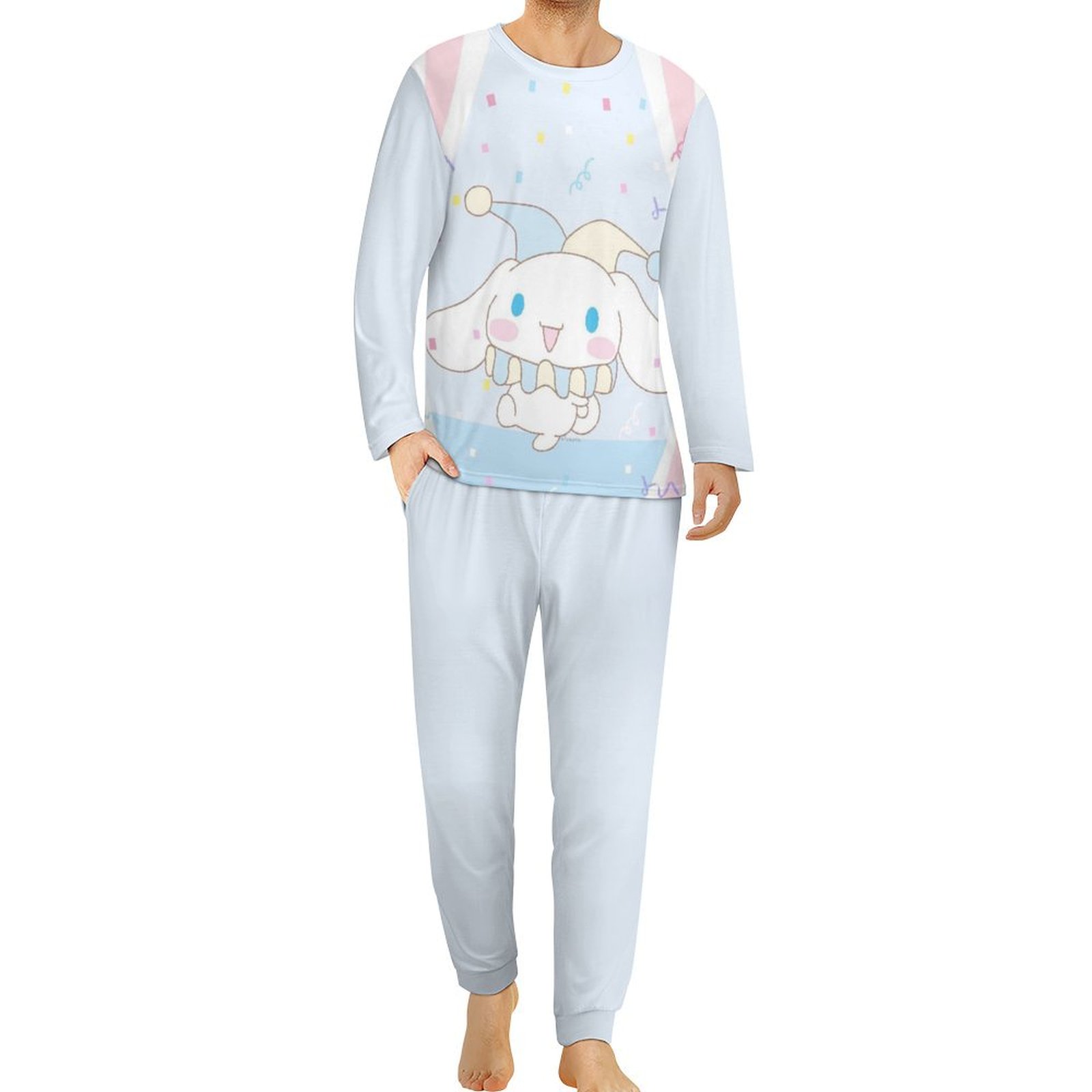 Cinna-moroll Anime Dog Men's Long Sleeve Pajama，Soft Sleepwear Pjs Long ...