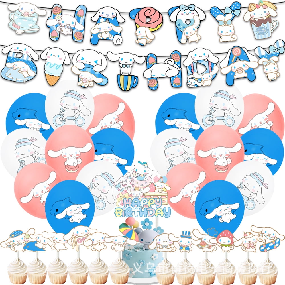 Cinna-moroll Party Supplies Birthday Decorations Set Include Banner ...