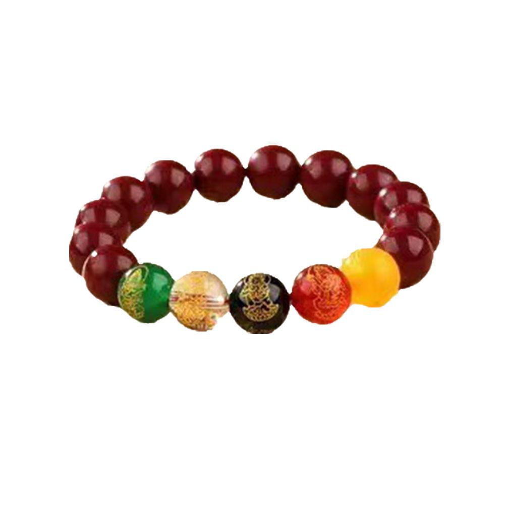 Cinnabar Stone Bracelet - Feng Shui, Elastic Design for Wealth ...