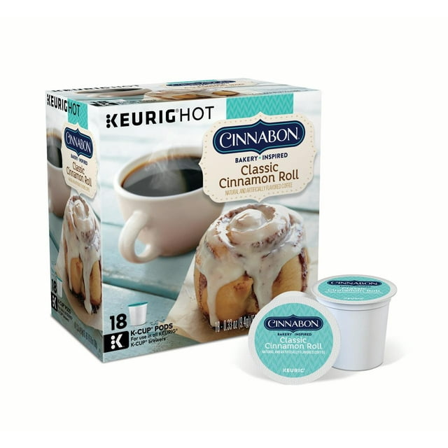 Cinnabon Classic Cinnamon Roll Flavored K-Cup Coffee Pods, Light Roast ...