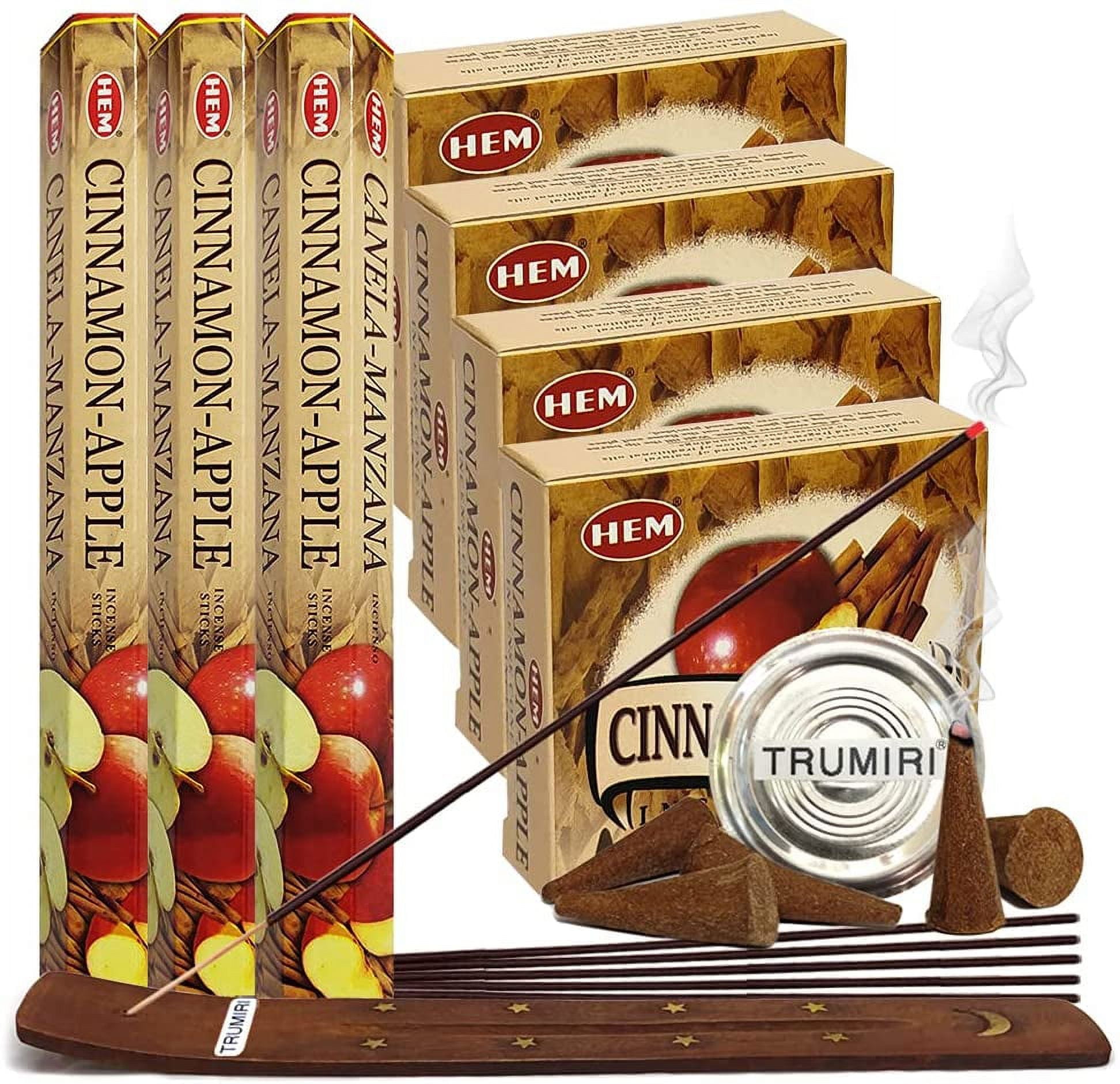 Cinnamon Apple Incense sticks and cone incense holder variety pack ...