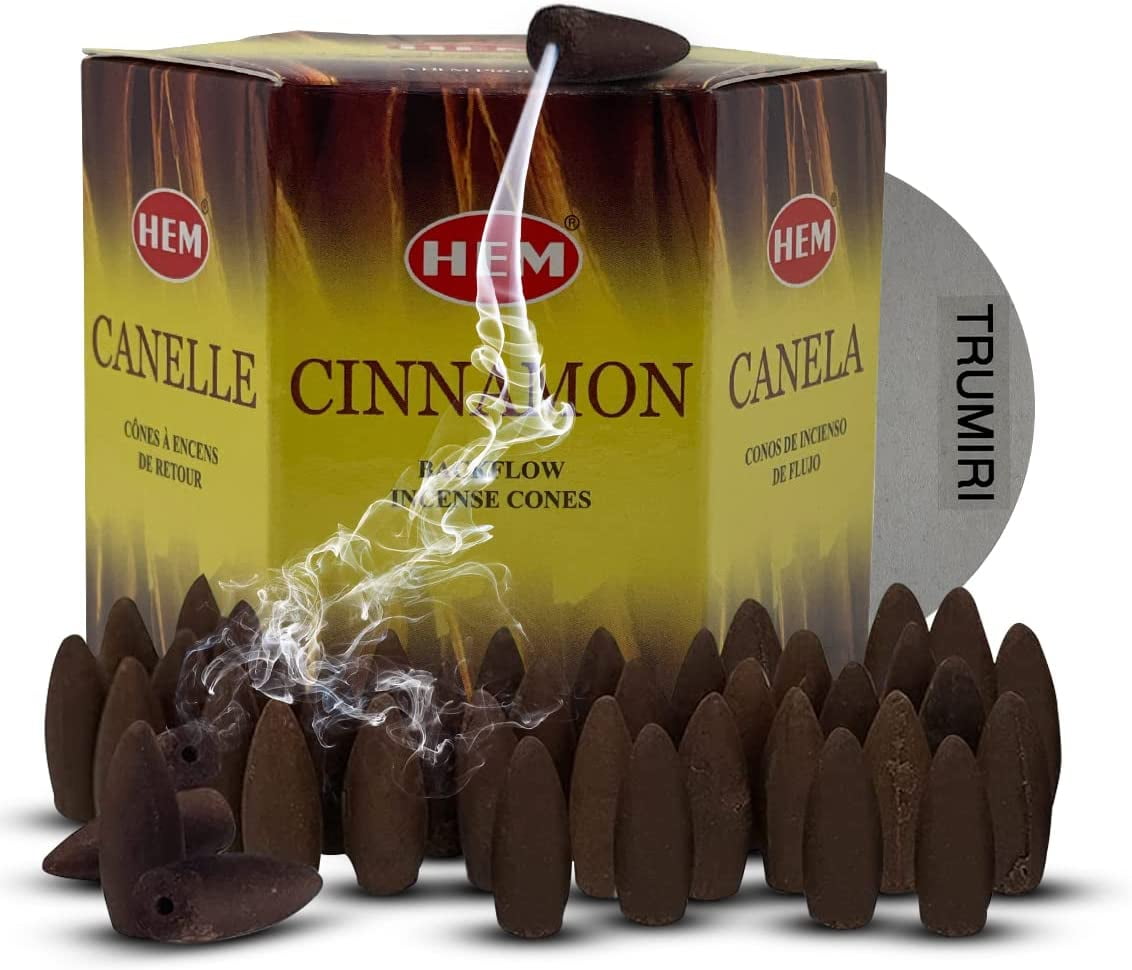 Cinnamon Backflow Incense Cones for Aromatic Smoke Fountain, Includes ...
