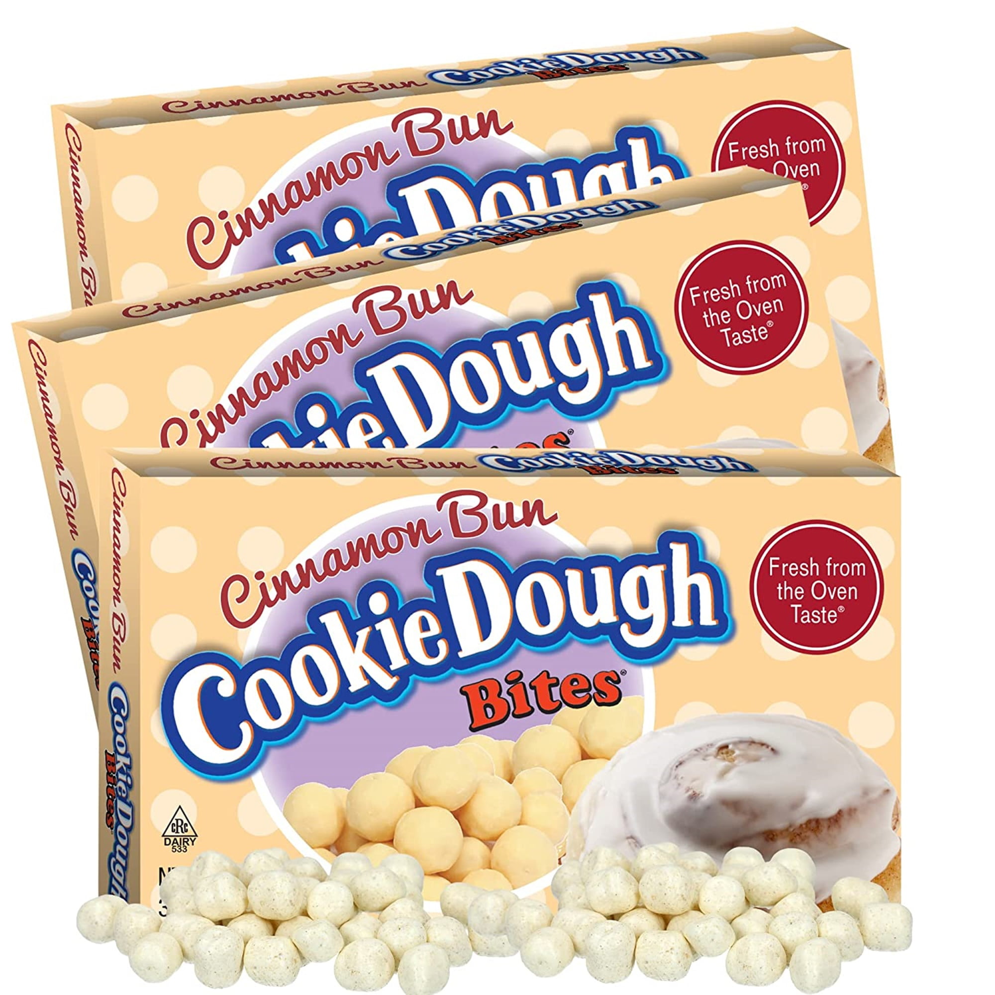 Cinnamon Bun Cookie Dough Bites, Pack of 3, 3.1 Ounces per Box ...