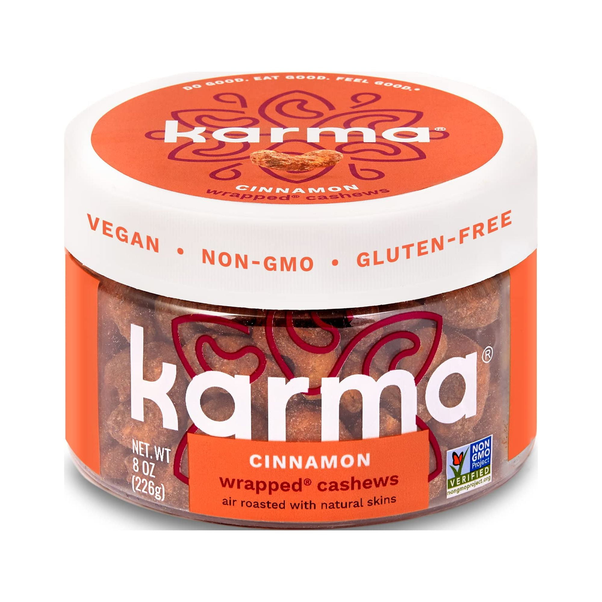 Cinnamon Cashews with Skin by Karma Nuts, Whole, Sweet, Roasted, Vegan, Gluten Free, Low Net ...