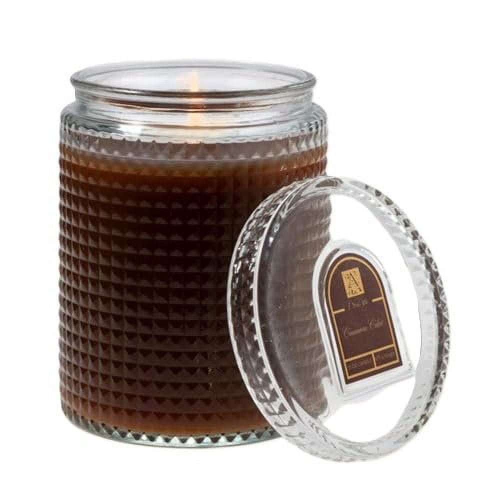 Cinnamon Cider Aromatique Textured Glass 15 oz Scented Jar Candle w/Lid ...