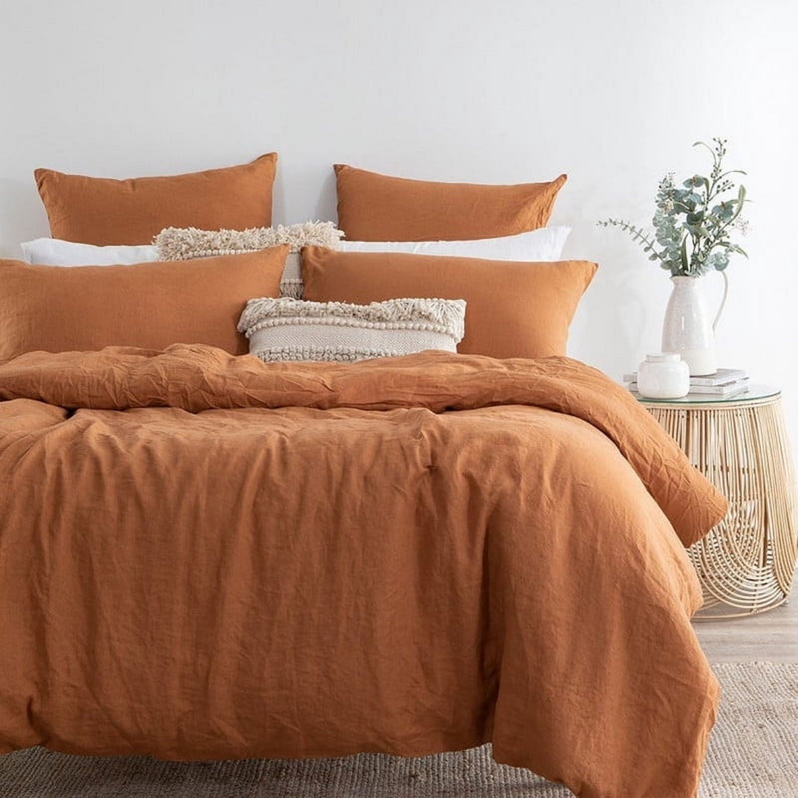 Cinnamon Color Rust Cotton Duvet Cover Rust Color Washed Cotton Duvet ...