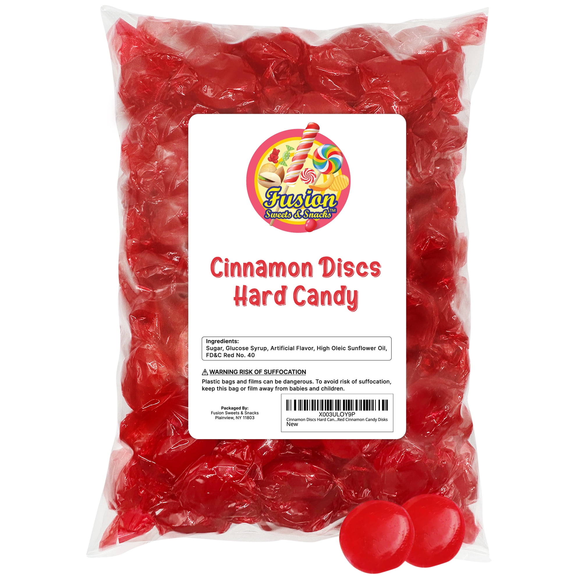 Fusion Sweets and Snacks Cinnamon Discs Hard Candy Bulk 1 Pound ...