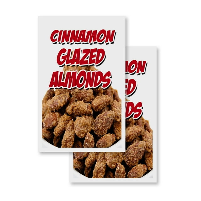 Cinnamon Glazed Almonds (2-PACK) 24" x 36" Vinyl Decals | Sign Insert ...