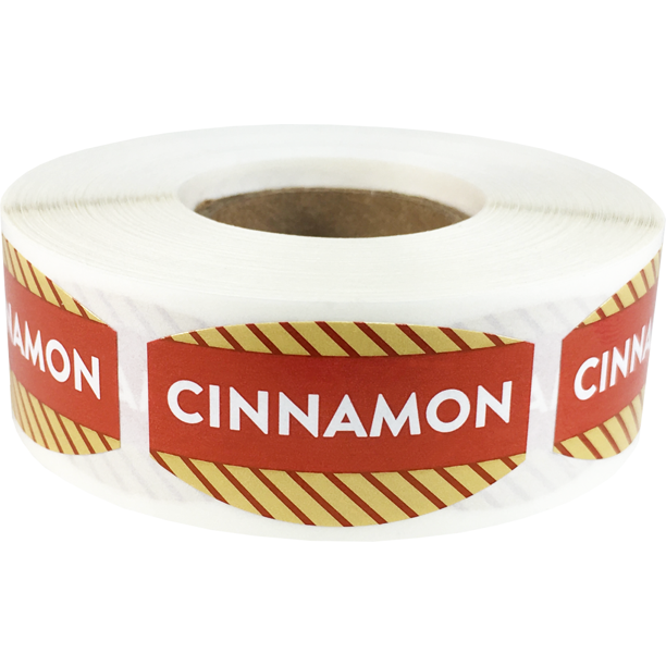 Cinnamon Grocery Store Food Labels .75 x 1.375 Inch Oval Shape 500 ...