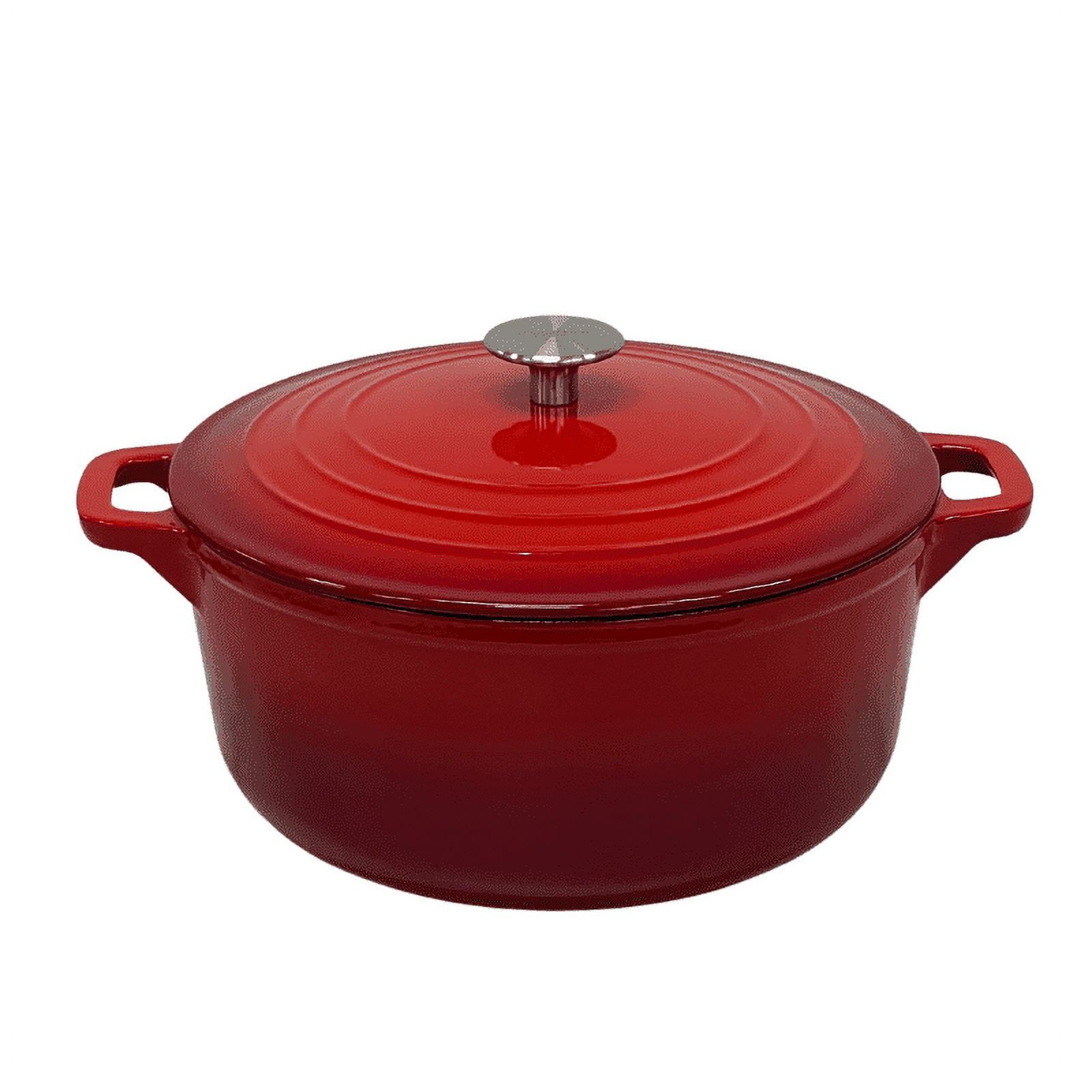 Cinnamon Home 6 Quart Enameled Cast Iron Round Dutch Oven with Lid ...