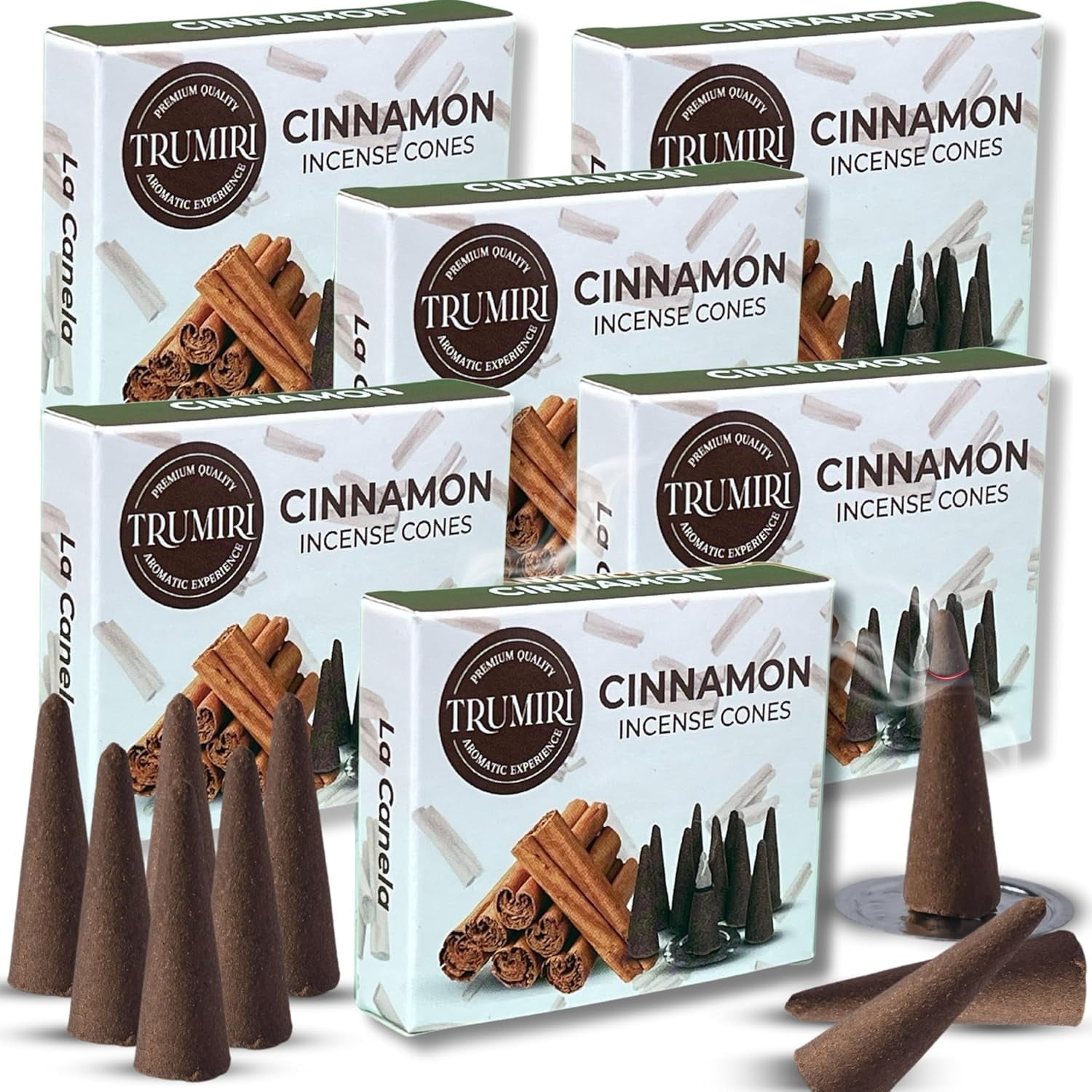 Cinnamon Incense Cones - Total 60 Cone Incense - Six Packs of 10 ...