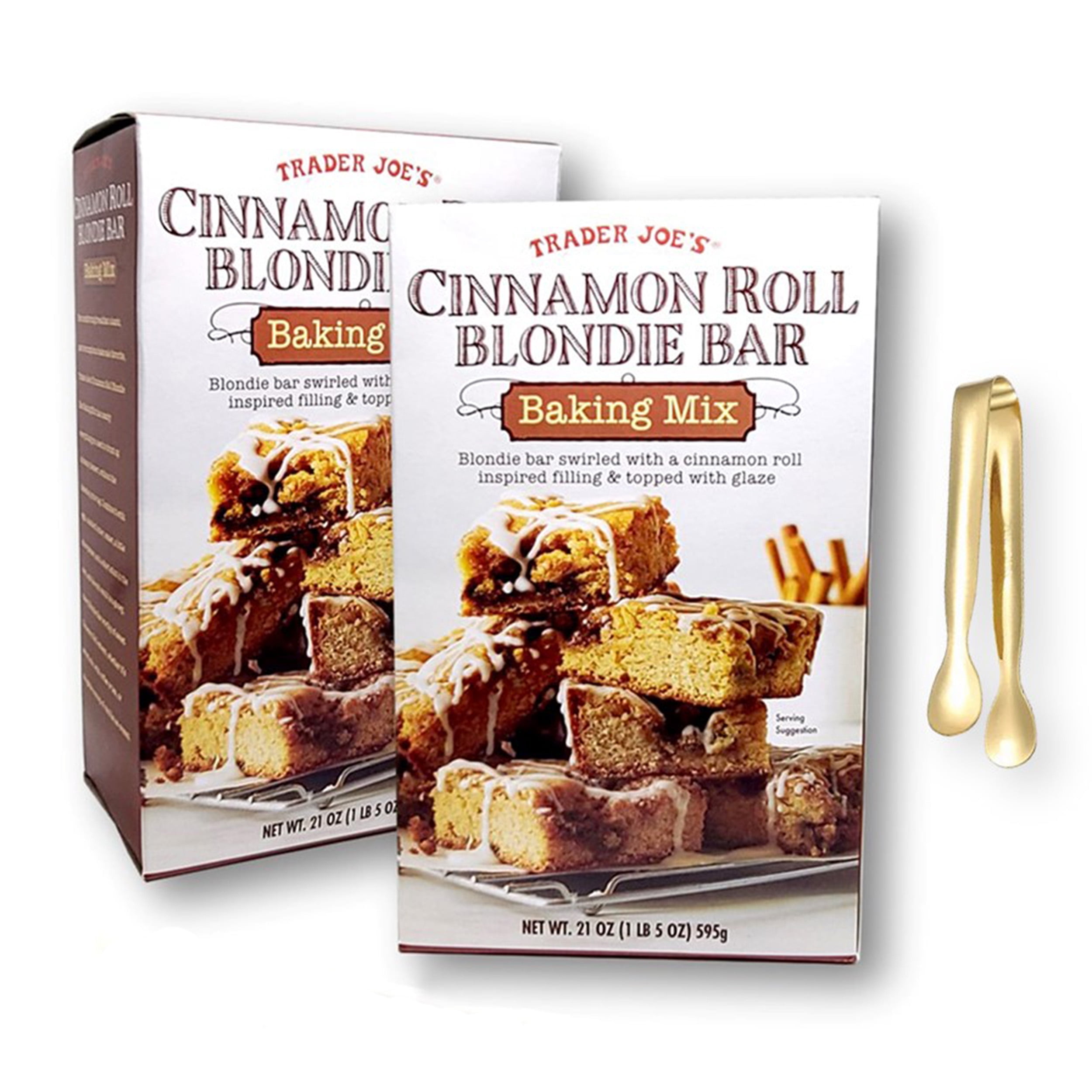 Cinnamon Roll Blondie Bar Baking Mix 21 Oz. X 2 with Bonus Mini Gold ...