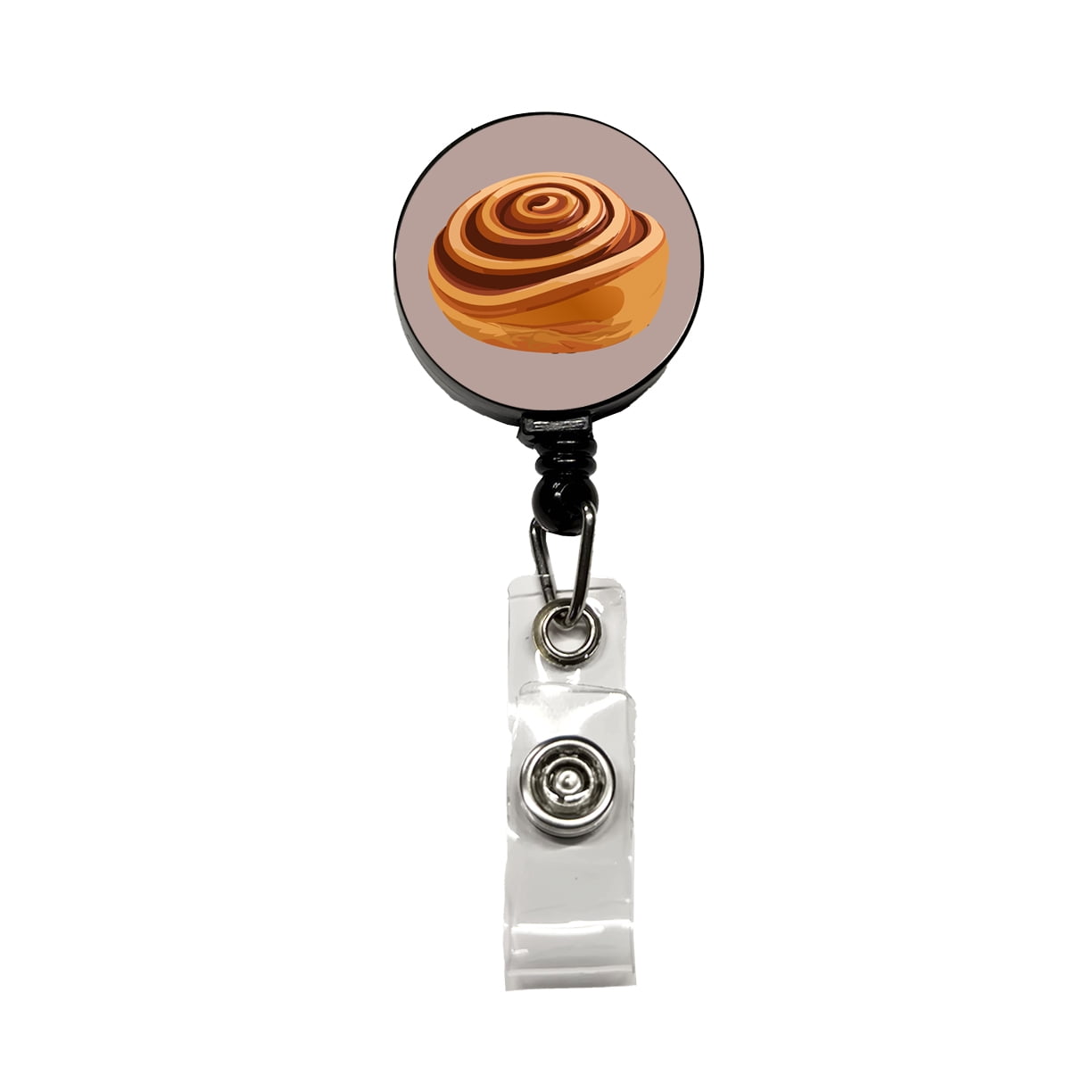 Cinnamon Roll Bun Retractable Reel ID Badge Key Card Name Tag Holder ...