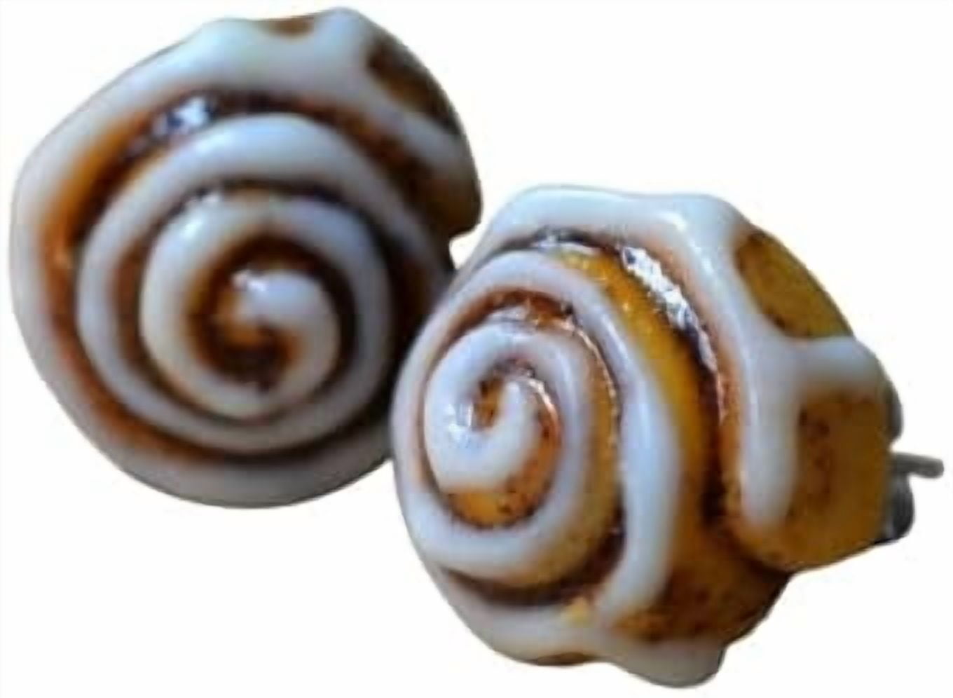 Cinnamon Roll Miniature Food Stud Earrings Polymer Clay Mini Food ...