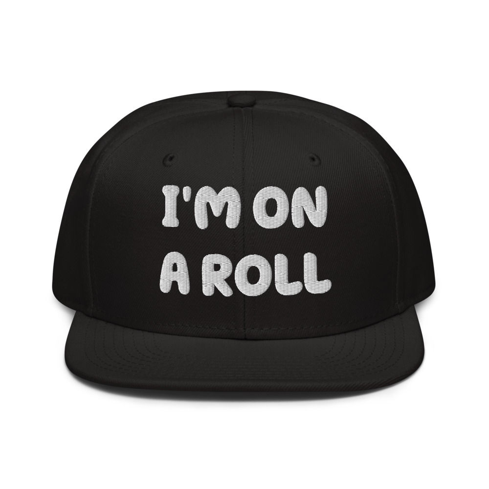 Cinnamon Roll Snapback Hat, Im On A Roll- Embroidery (Black) - Walmart.com