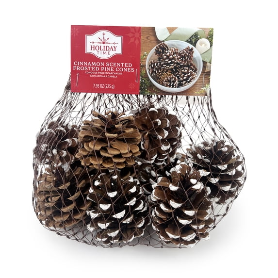 Cinnamon Scented Pinecone Bags 225 g Frosted - Walmart.com