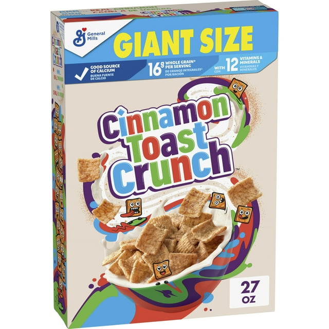 Cinnamon Toast Crunch Family Size Breakfast Cereal, Crispy Cinnamon, 27 ...