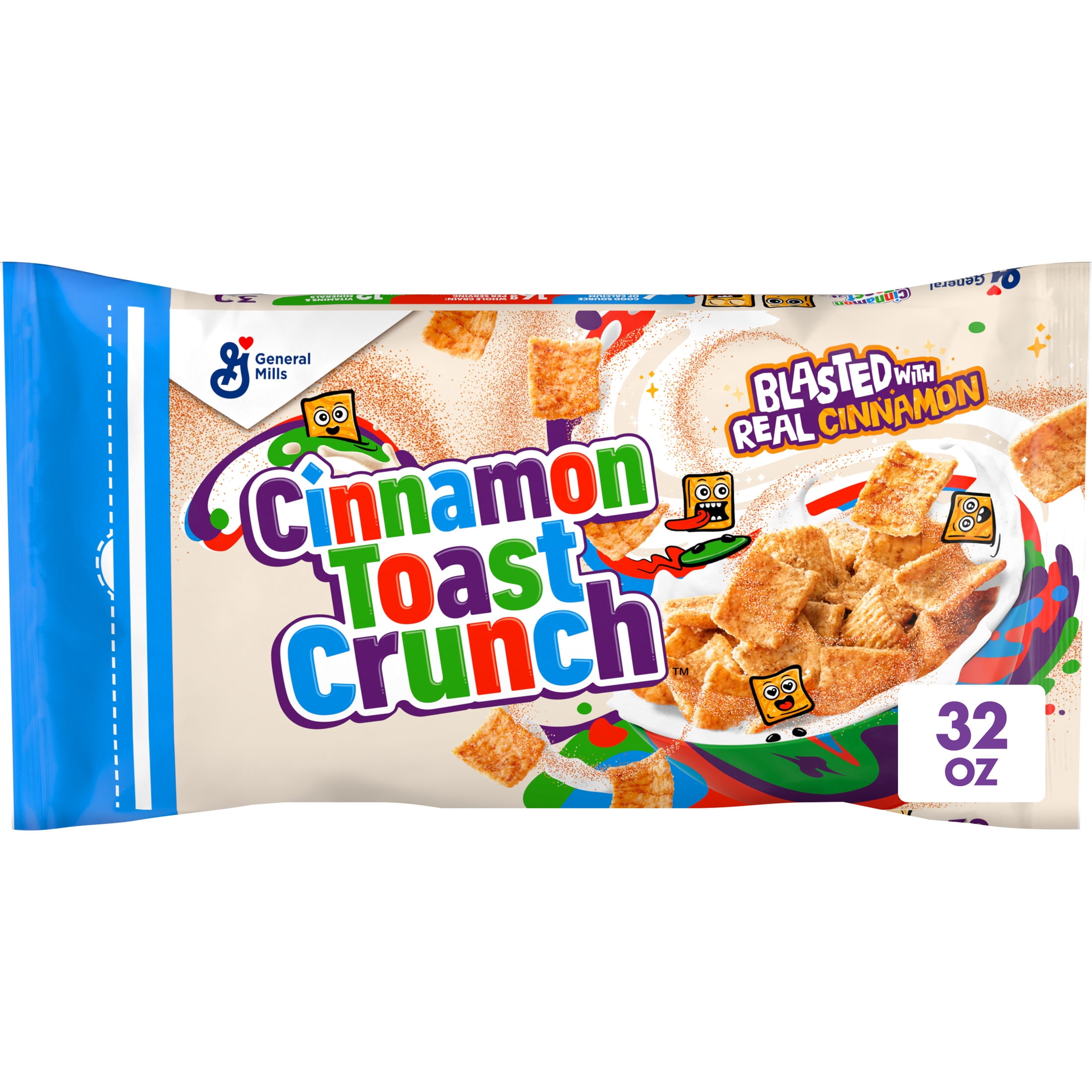 Cinnamon Toast Crunch Breakfast Cereal, Crispy Cinnamon Cereal, 32 oz ...