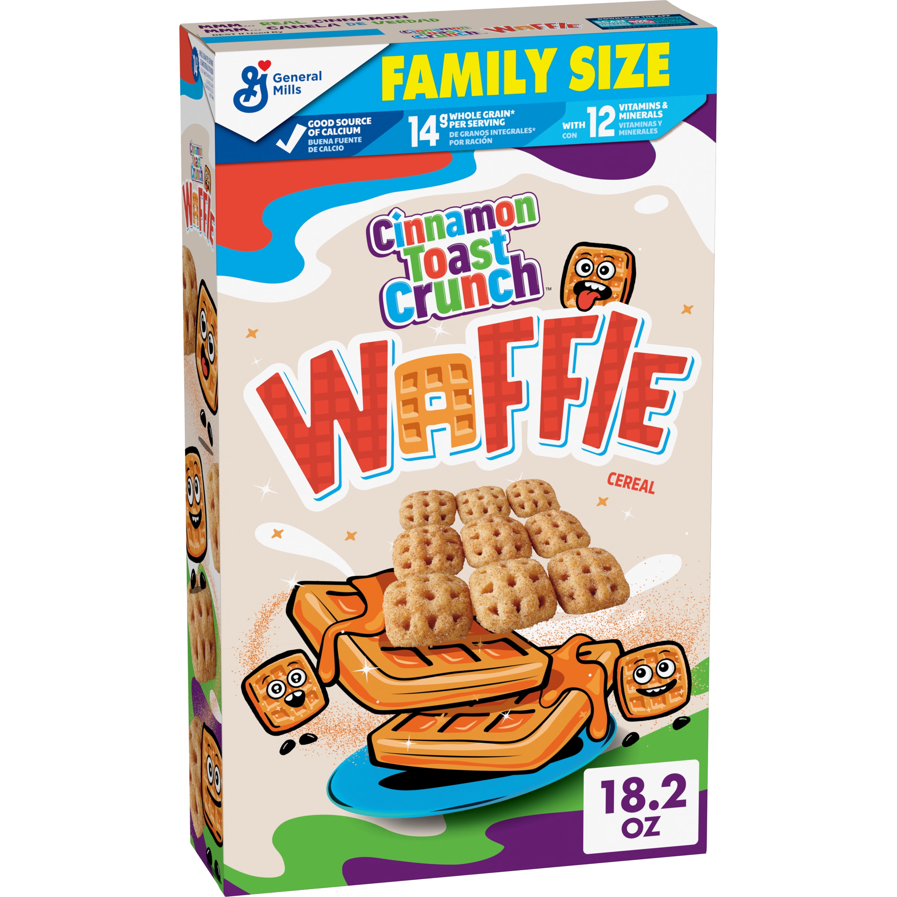 Cinnamon Toast Crunch Waffle Breakfast Cereal, Family Size, 18.2 oz ...