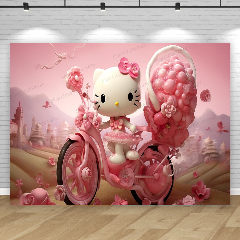Cinnamonroll Rabbit Party Backdrop Hello Kitty Princess Kids Girl Happy ...