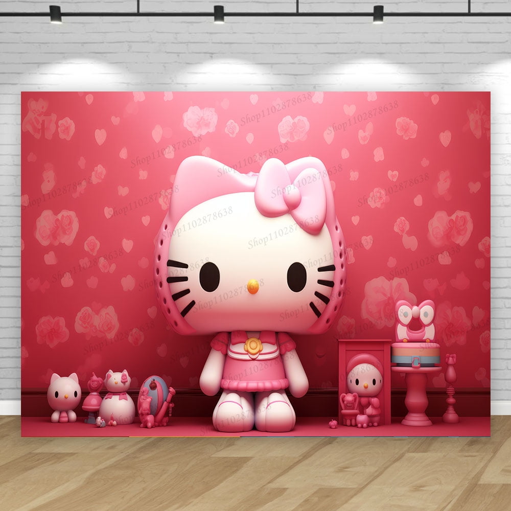 Cinnamonroll Rabbit Party Backdrop Hello Kitty Princess Kids Girl Happy ...
