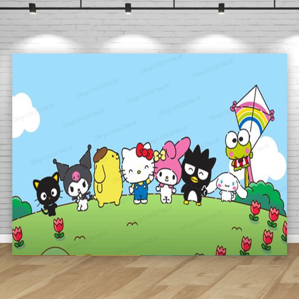 Cinnamonroll Rabbit Party Backdrop Hello Kitty Princess Kids Girl Happy ...