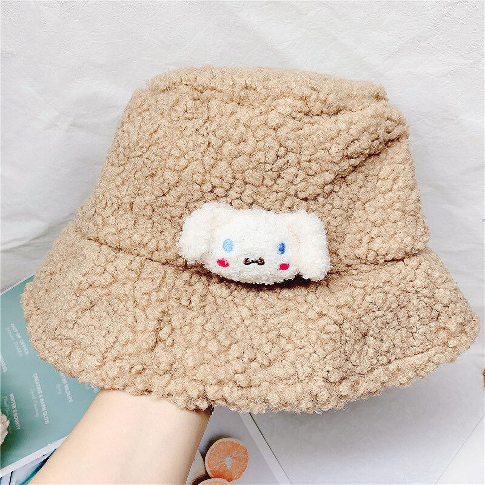 Cinnamorol Melody Hello Kitty Pom Pom Purin Lambskin Bucket Hat Autumn ...