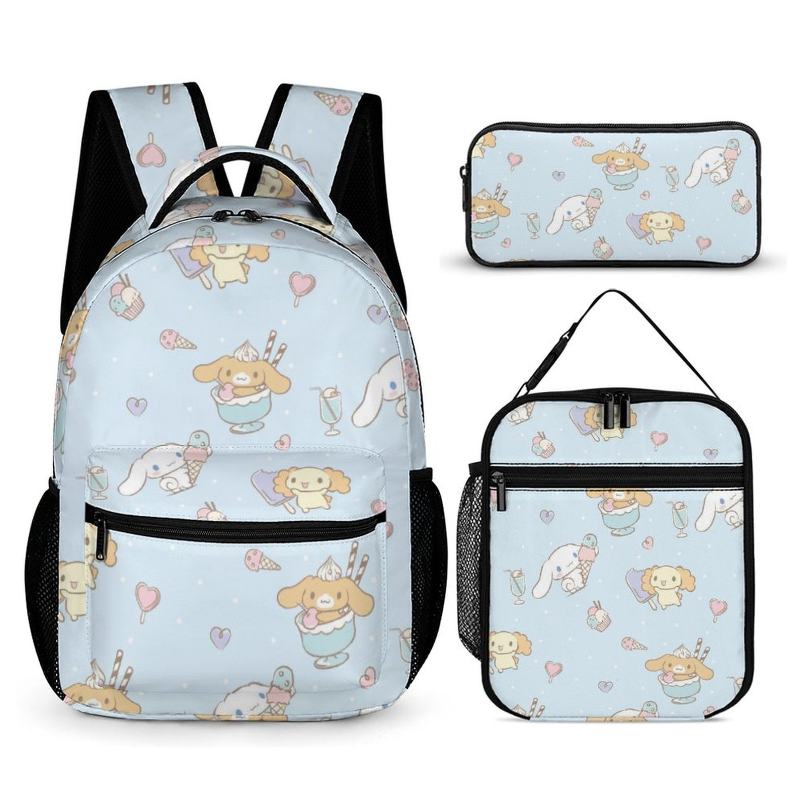 Cinnamoroll 3 Pcs Backpack Set With Lunch Bag And Pencil Case Casual ...
