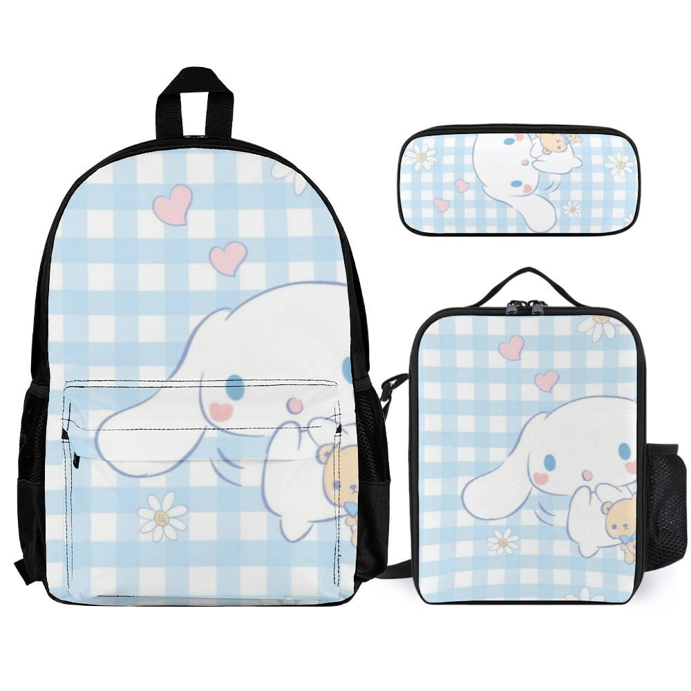 Cinnamoroll 3 Pcs Backpack Set With Lunch Bag And Pencil Case Casual ...