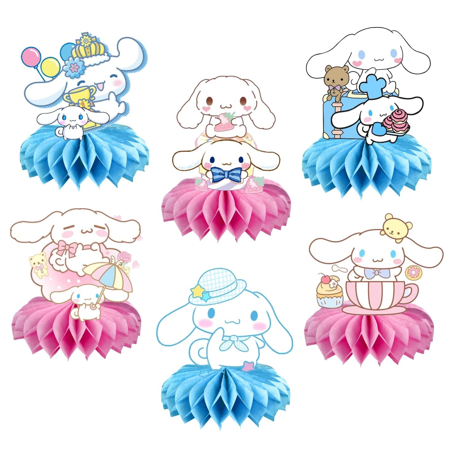 Cinnamoroll 6Pcs Honeycomb Table Centerpiece, Themed Party Supplies ...