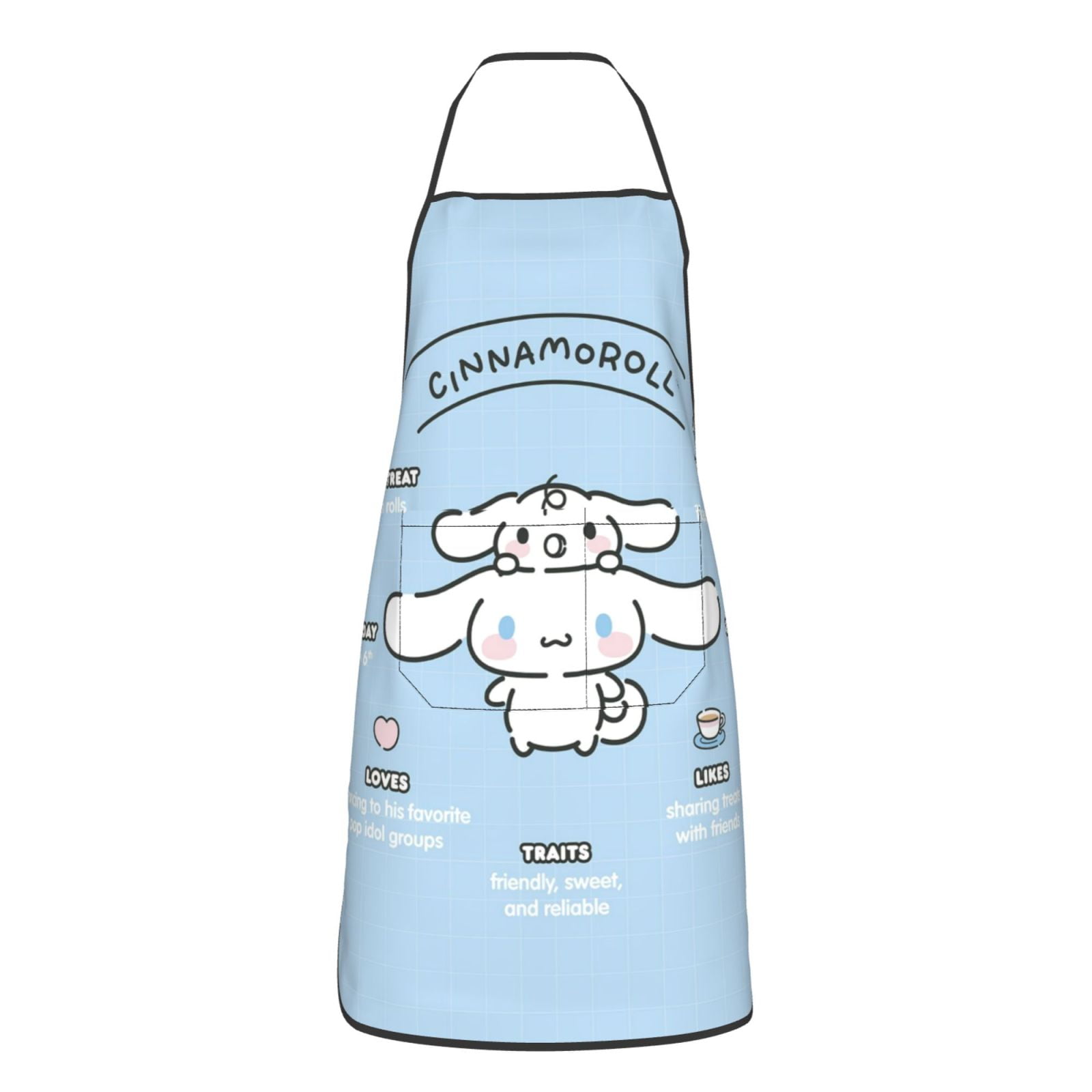 Cinnamoroll Adjustable Bib Aprons, Waterdrop Resistant Apron with 2 ...