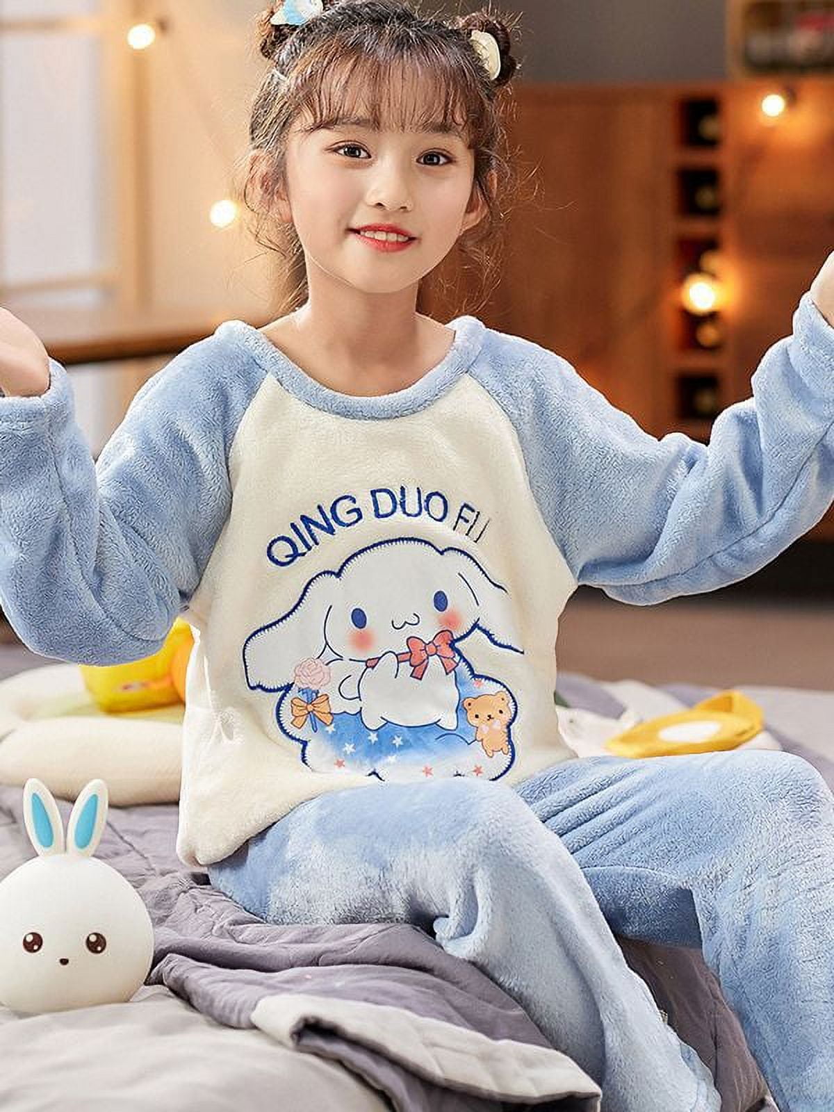 Cinnamoroll Anime Kuromi Spring Autumn Sanrios Children's Night-Robe ...